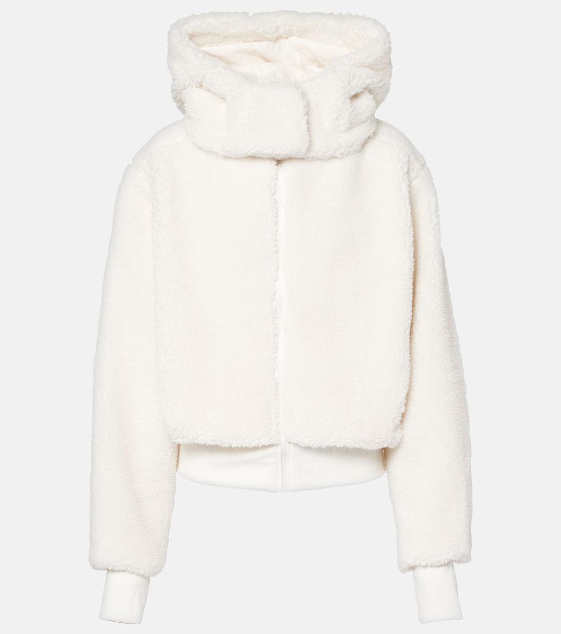 ALO YOGA Foxy Fleece Jacket in White | endource