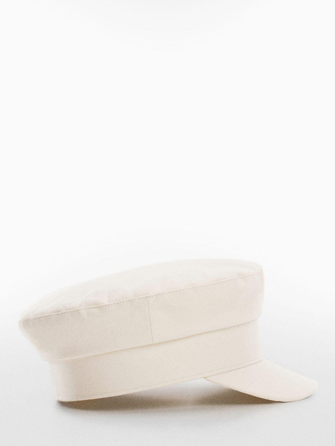 MANGO Cotton Baker Cap in Natural White | endource