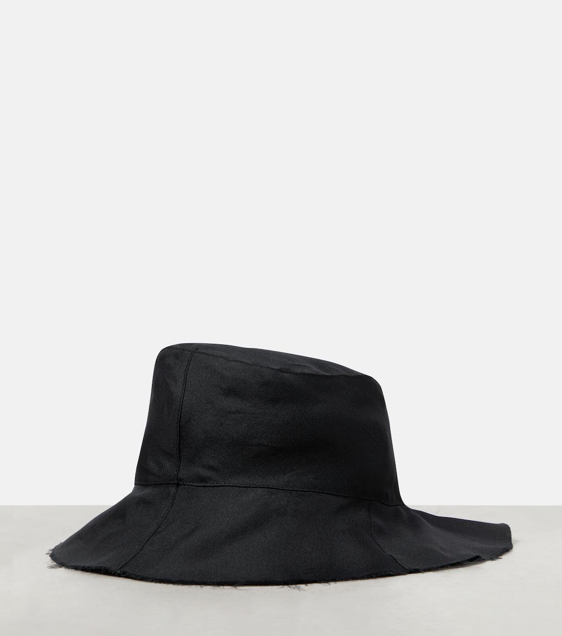 THE ROW Sofia Silk Bucket Hat in Black | Endource