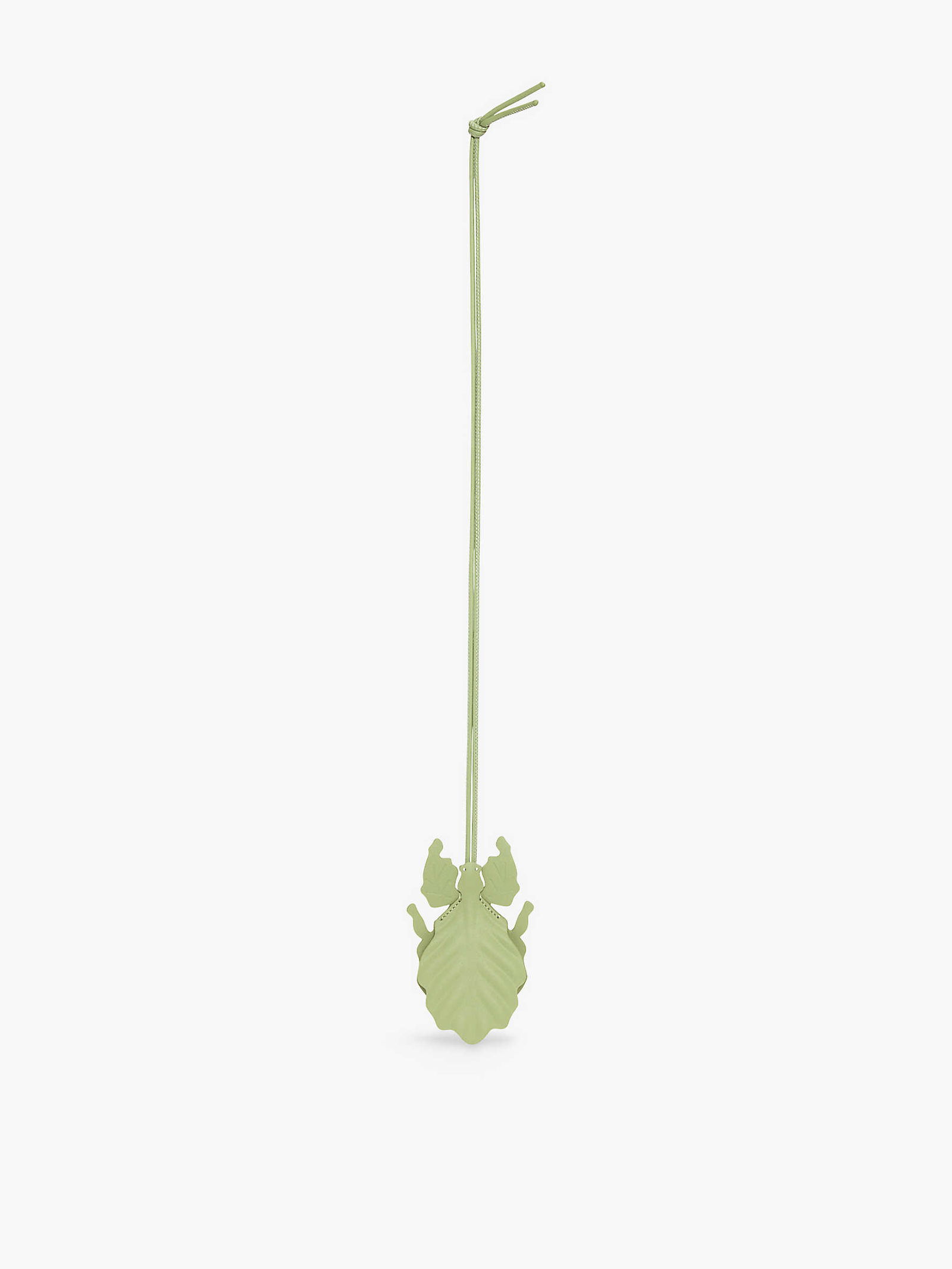 LOEWE Leaf Insect Leather Keyfob Charm in LIGHT PEAR | endource