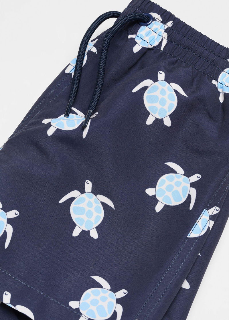 MANGO Turtles Print Swimsuit in Dark Navy | Endource