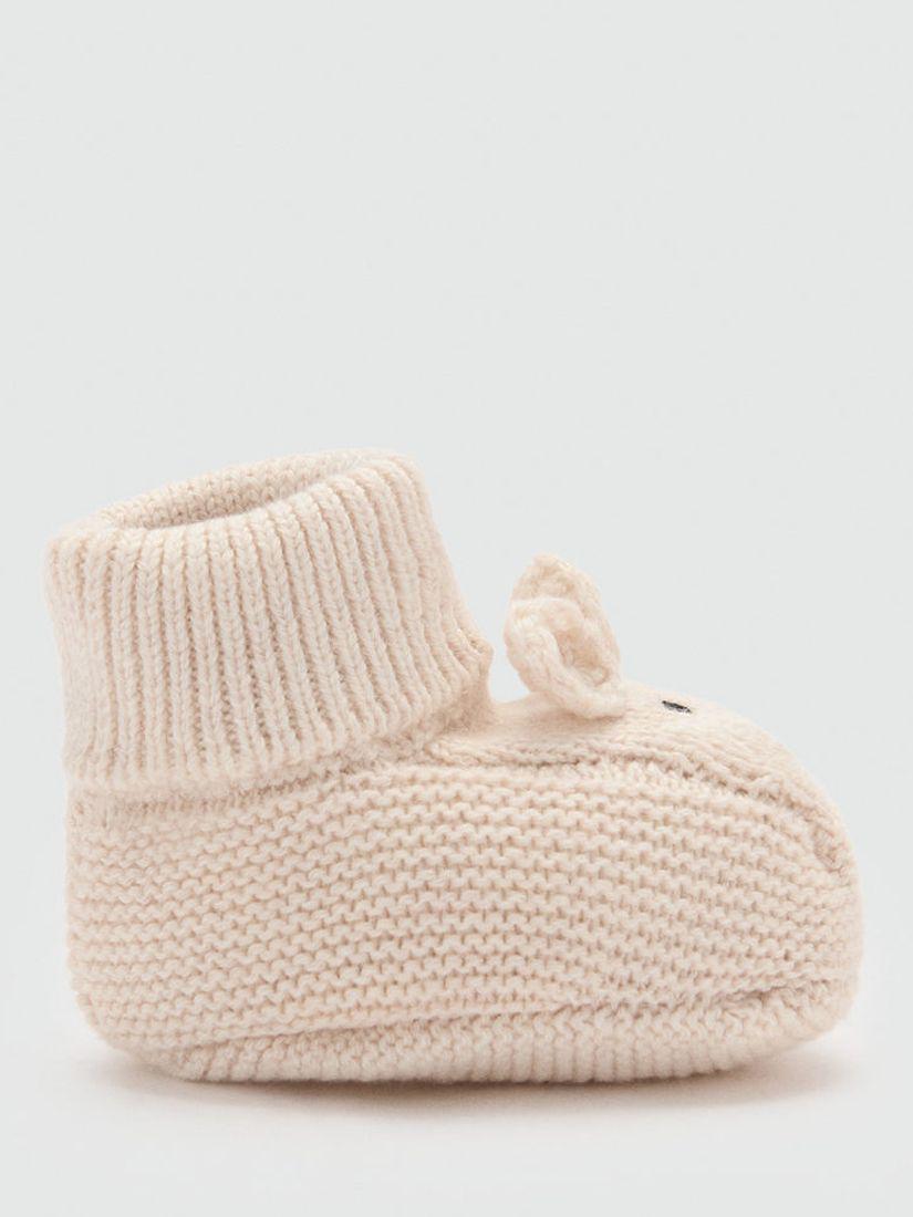 MANGO Chunky Ribbed Rabbit Socks in Pastel Brown | endource