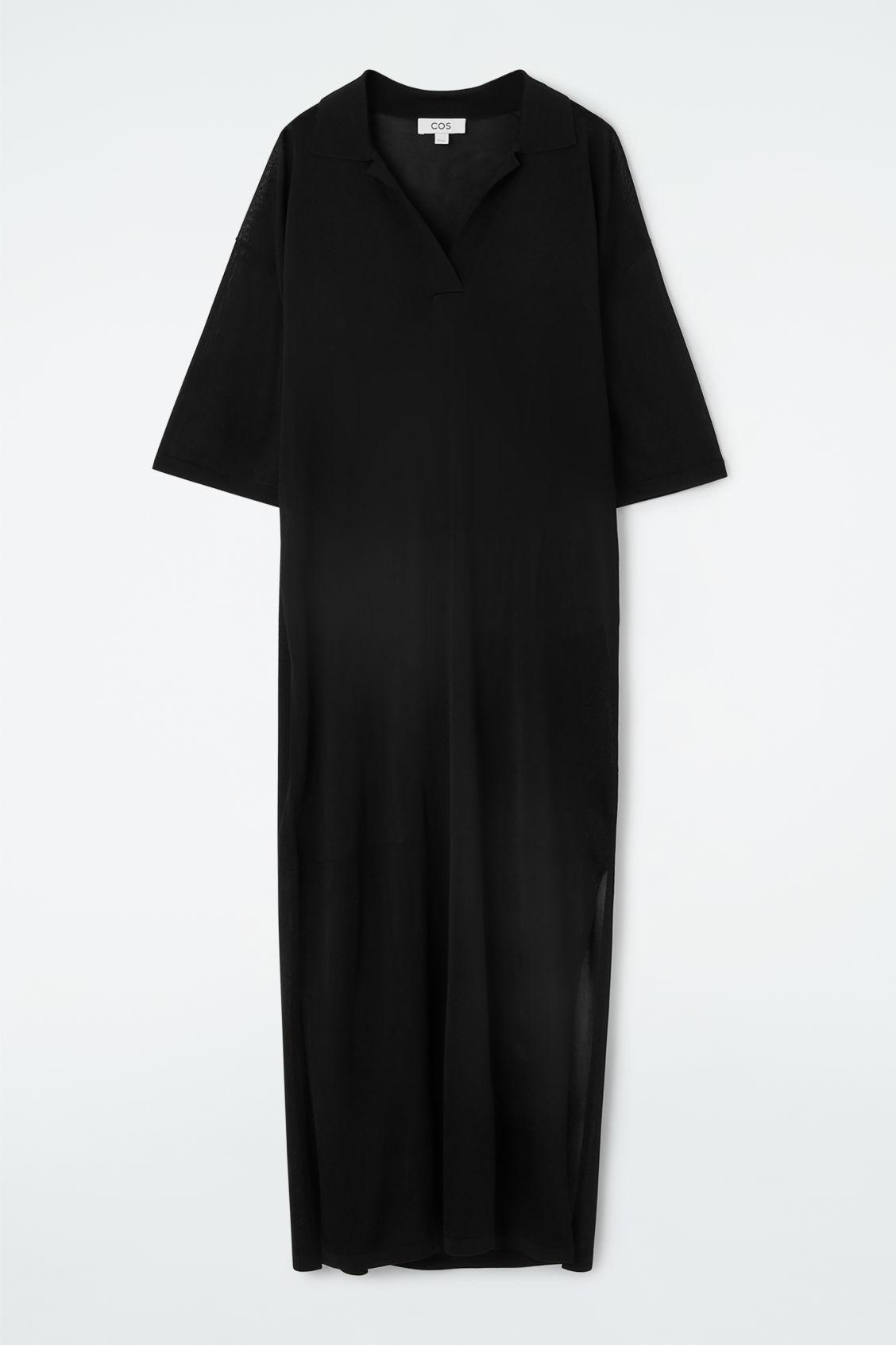 COS Polo Maxi Dress in BLACK | endource
