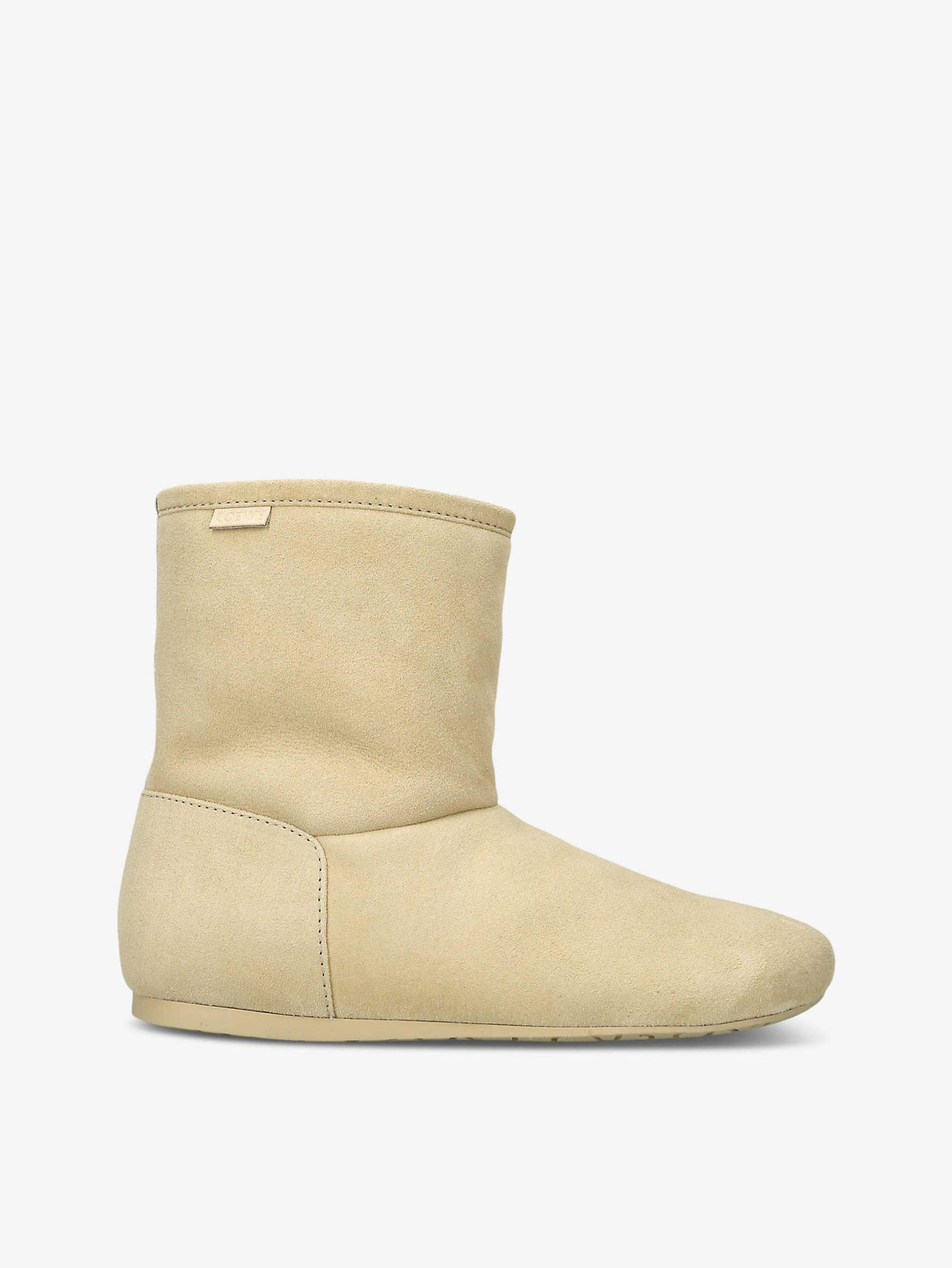 LOEWE Lago Panelled Suede And Shearling Boots in CREAM | endource