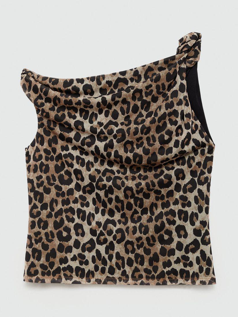 MANGO Leopard Print Top in Medium Brown | Endource