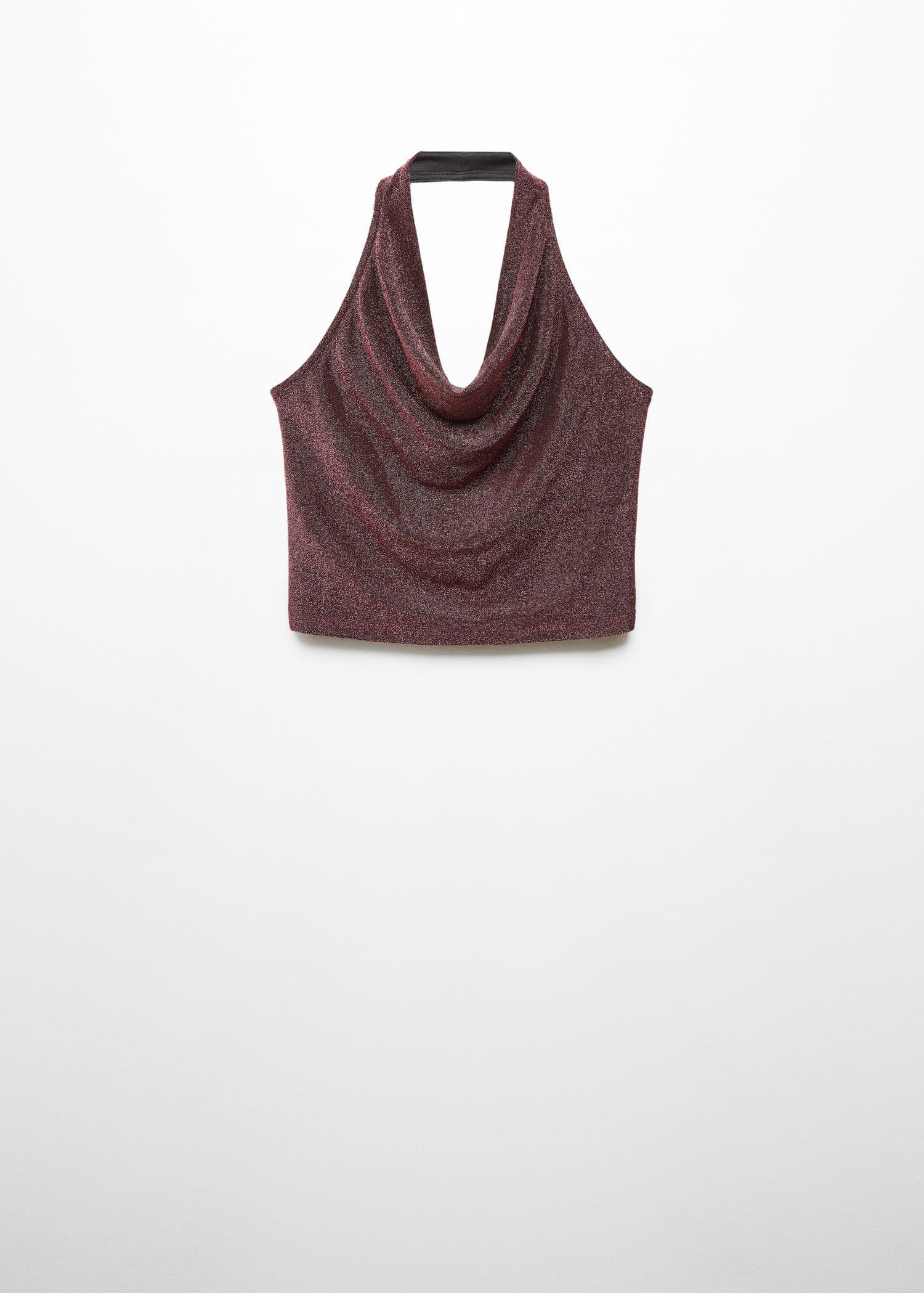 MANGO Metallic Halter Top in Purple | endource