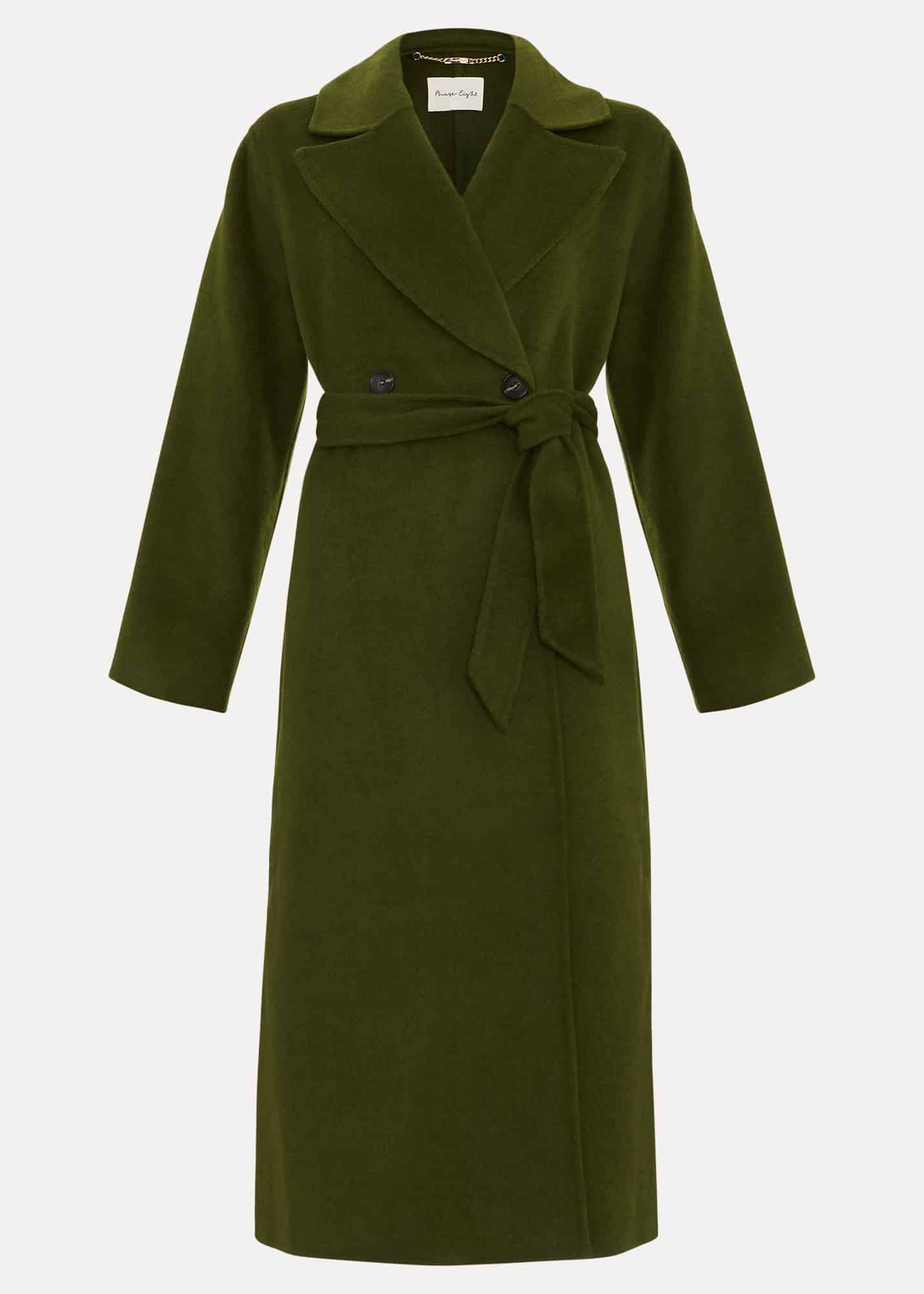 PHASE EIGHT Darcy Double Faced Wool Coat in Green | endource