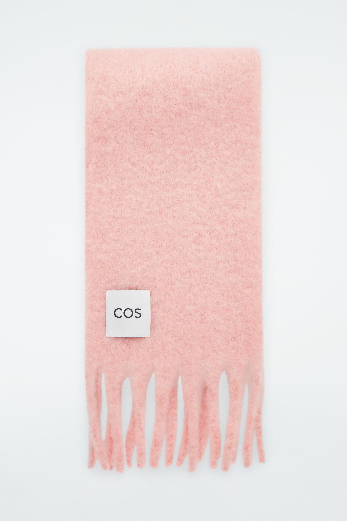 COS Fringed Brushed-Mohair Scarf in APRICOT | endource