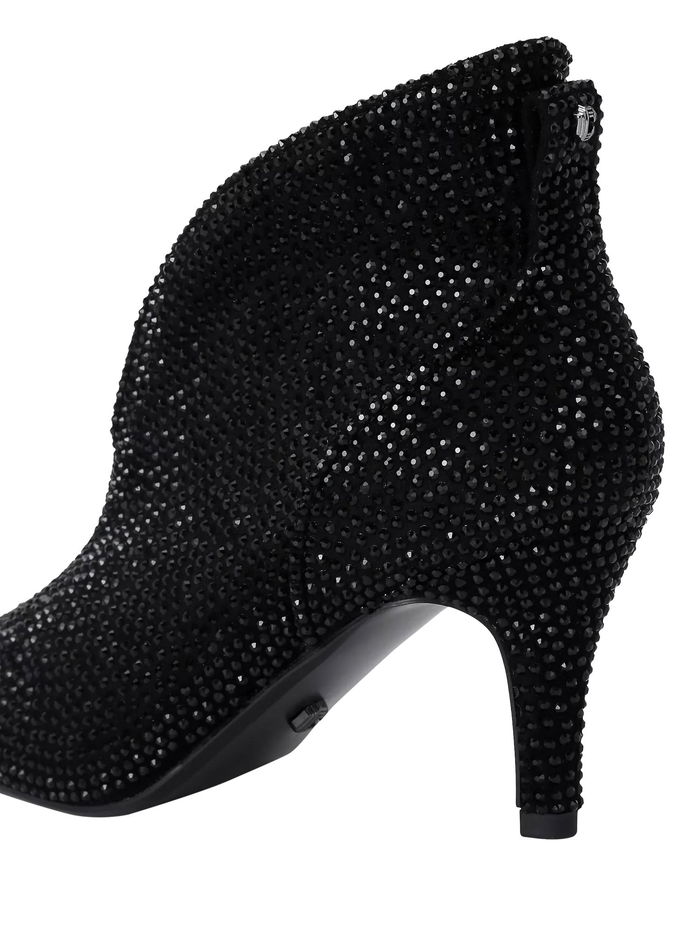 CARVELA Flute Wide Fit Microsuede Embellished Shoe Boots, Black | endource