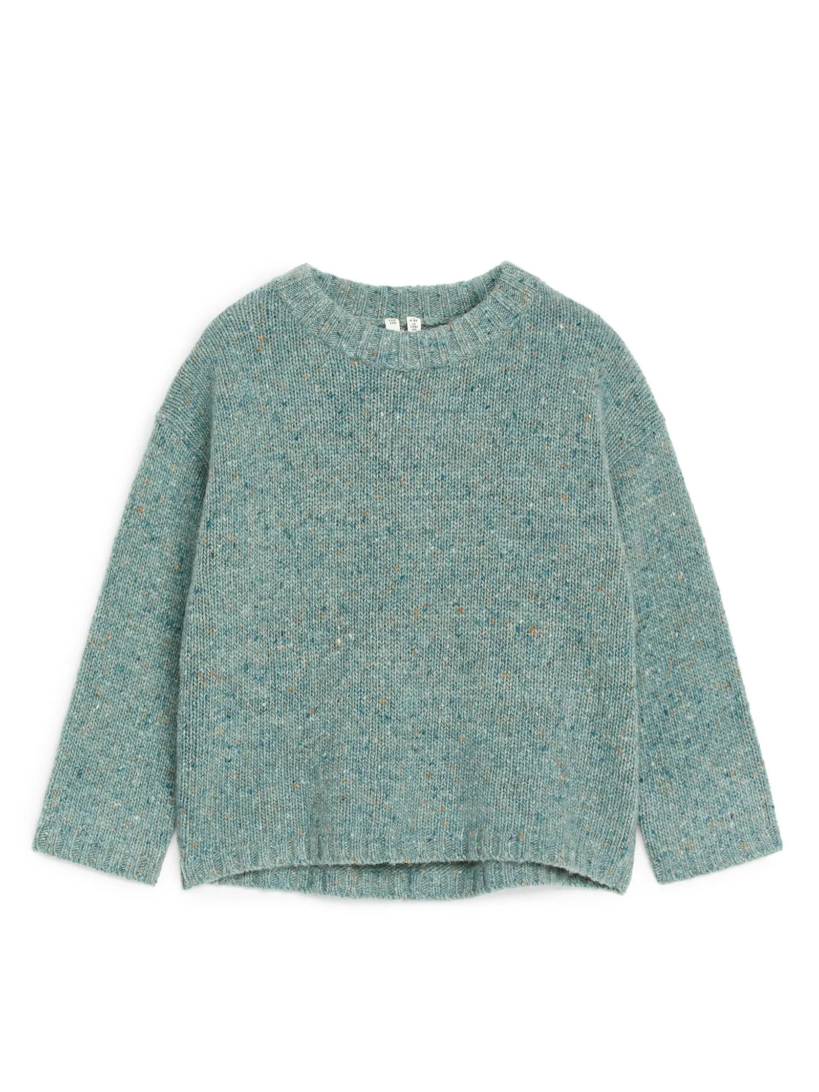ARKET Neps Wool-Blend Jumper in Green/Blue | endource
