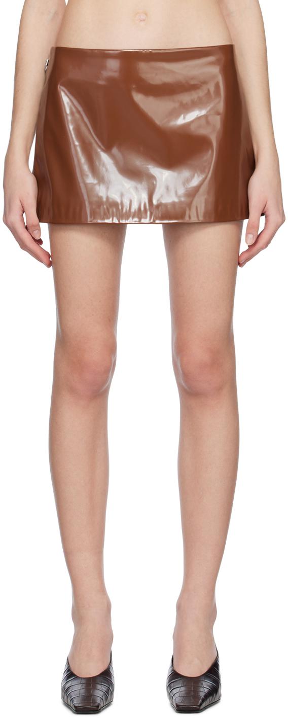 ACNE STUDIOS Coated Zip Miniskirt | Endource