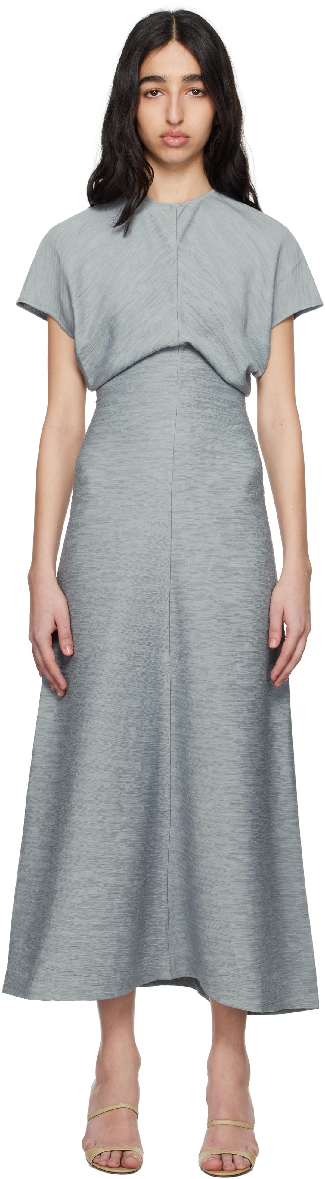 TOTEME Slouch Waist Crinkled Midi Dress | endource