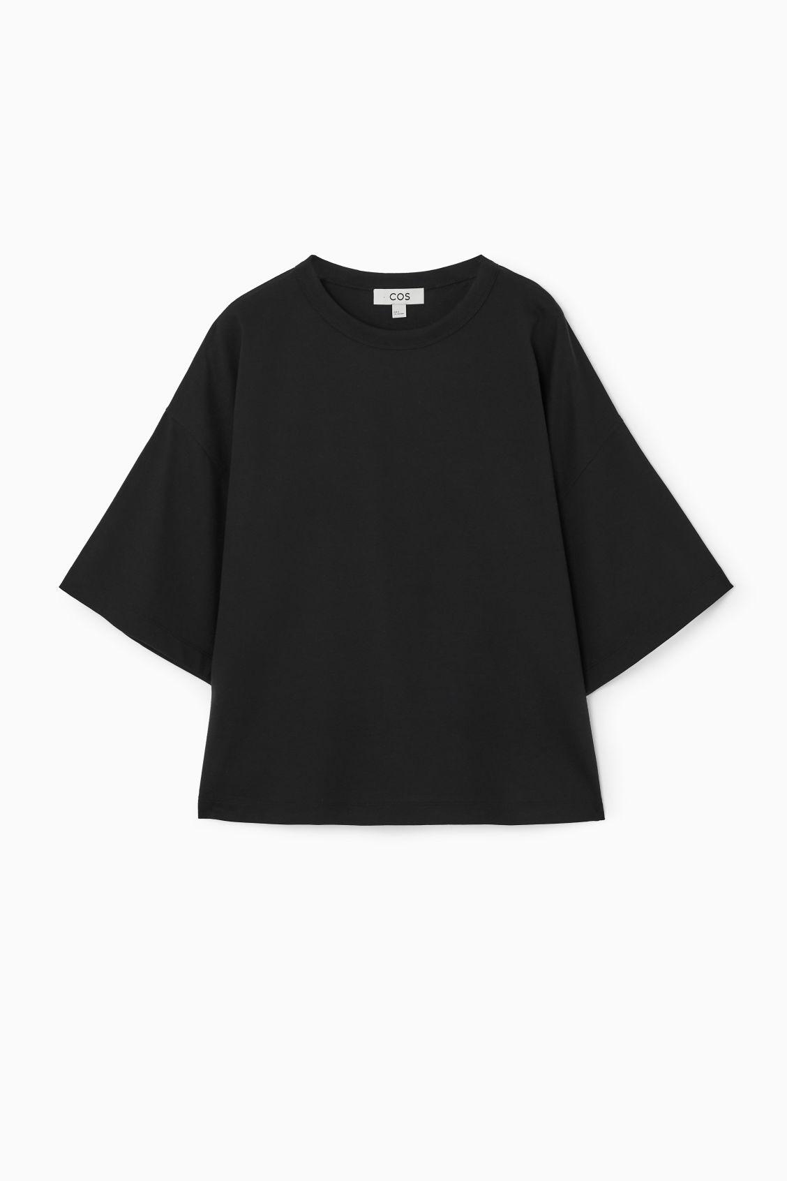 COS Boxy Curved-Hem T-Shirt in DARK NAVY | Endource
