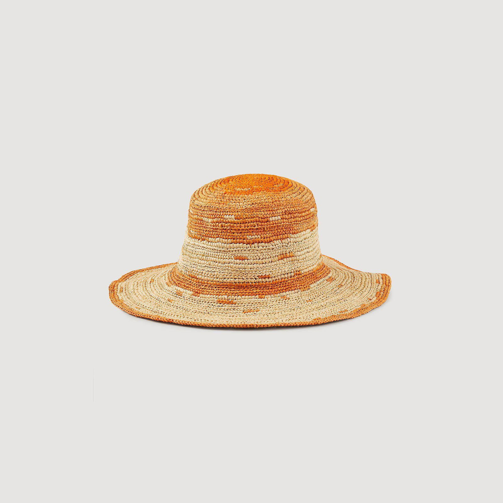 SANDRO Raffia Hat in Orange | endource