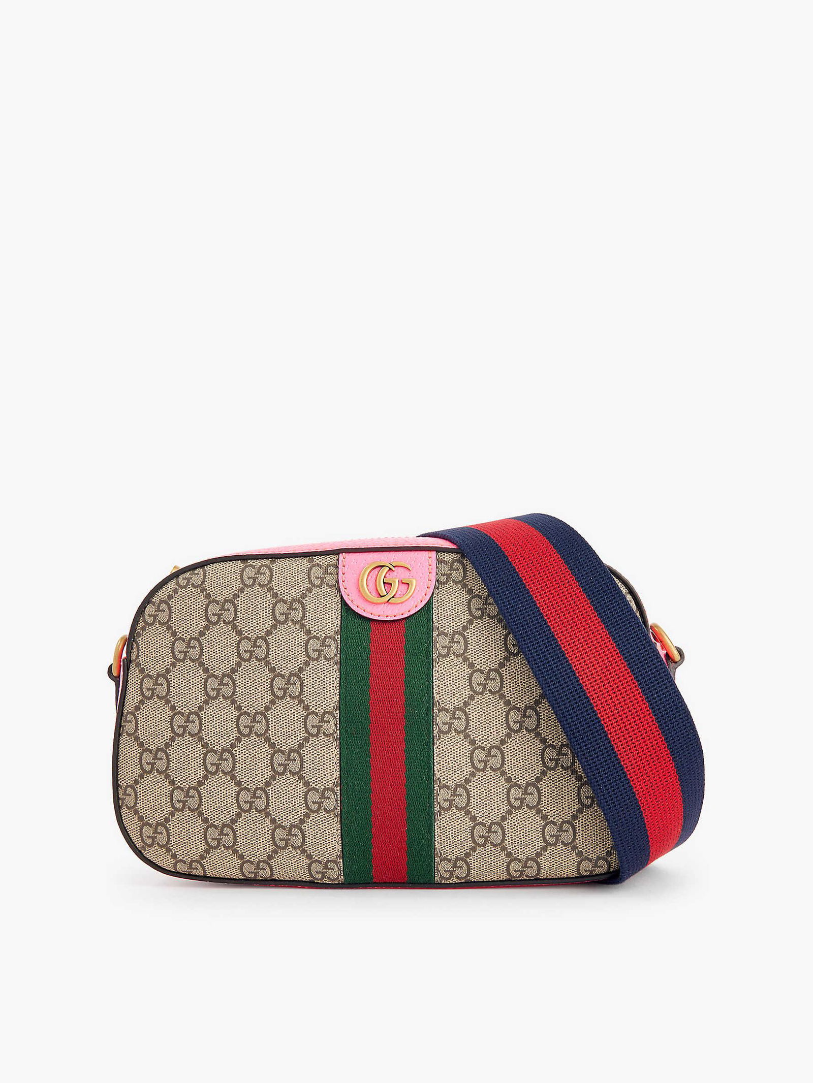 GUCCI Monogram-Print Web-Stripe Coated-Canvas Cross-Body Bag in Be.eb ...