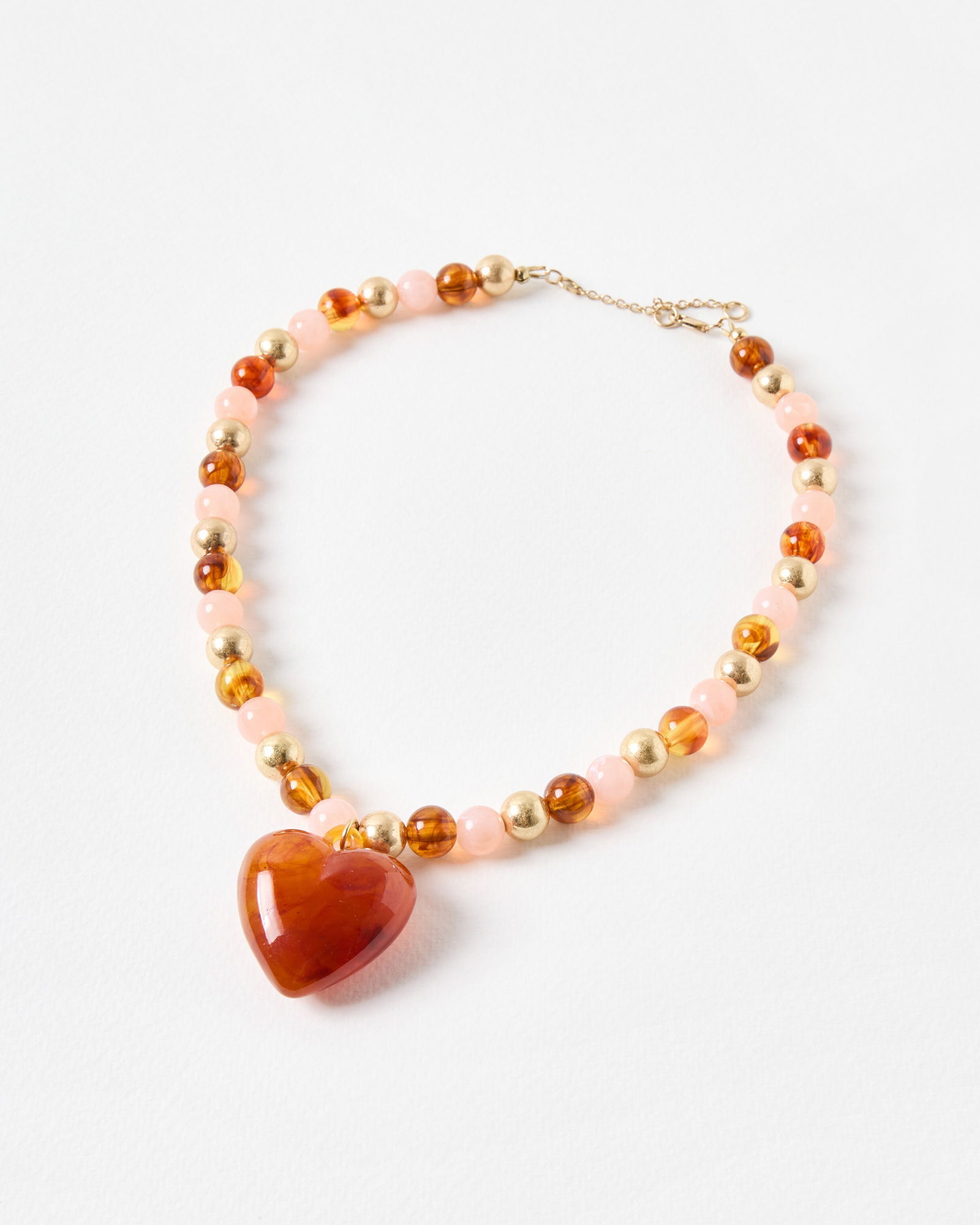 OLIVER BONAS Cora Beaded Heart Necklace | endource