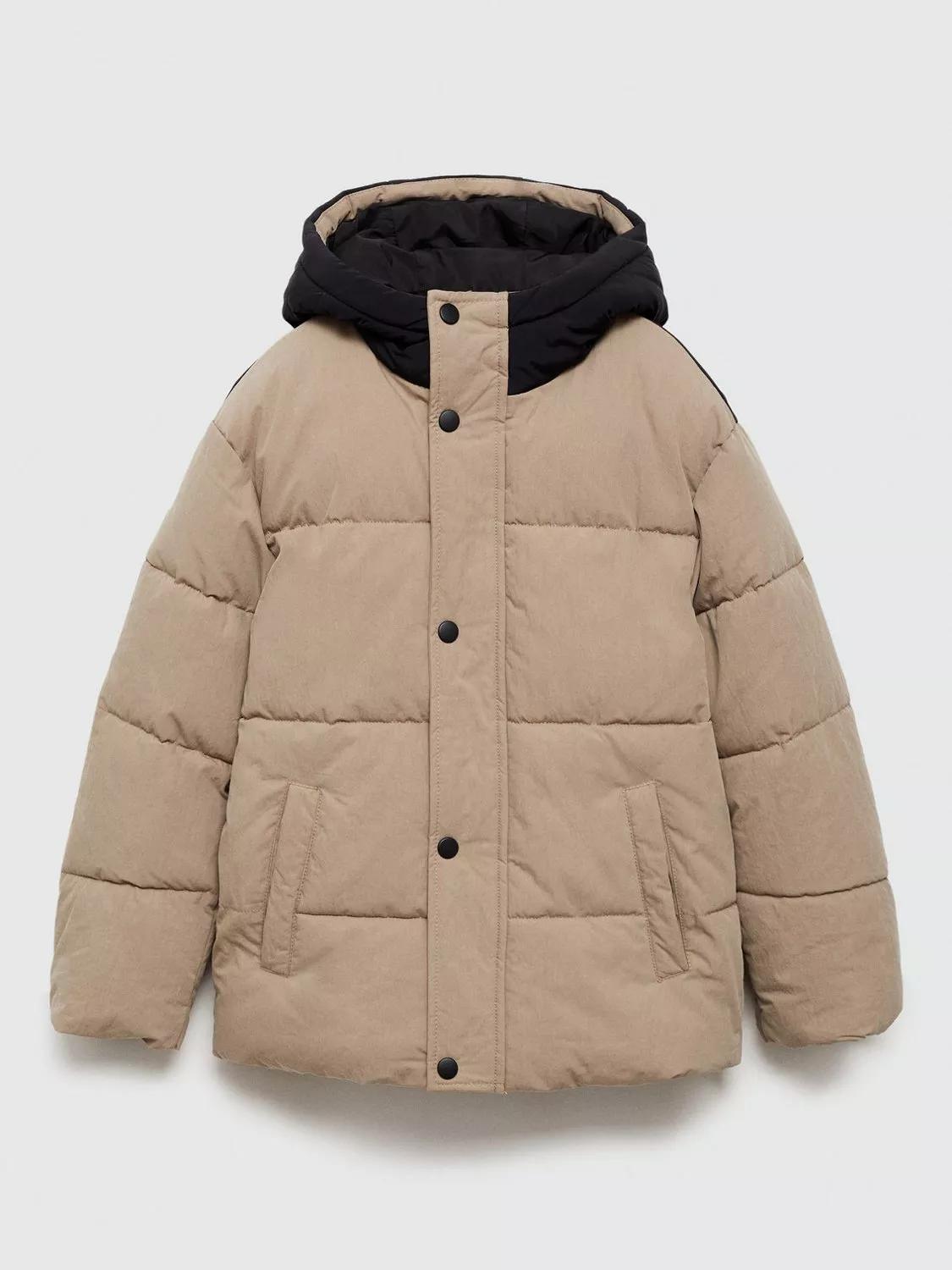 MANGO Ivan Quilted Anorak in Light Brown | endource