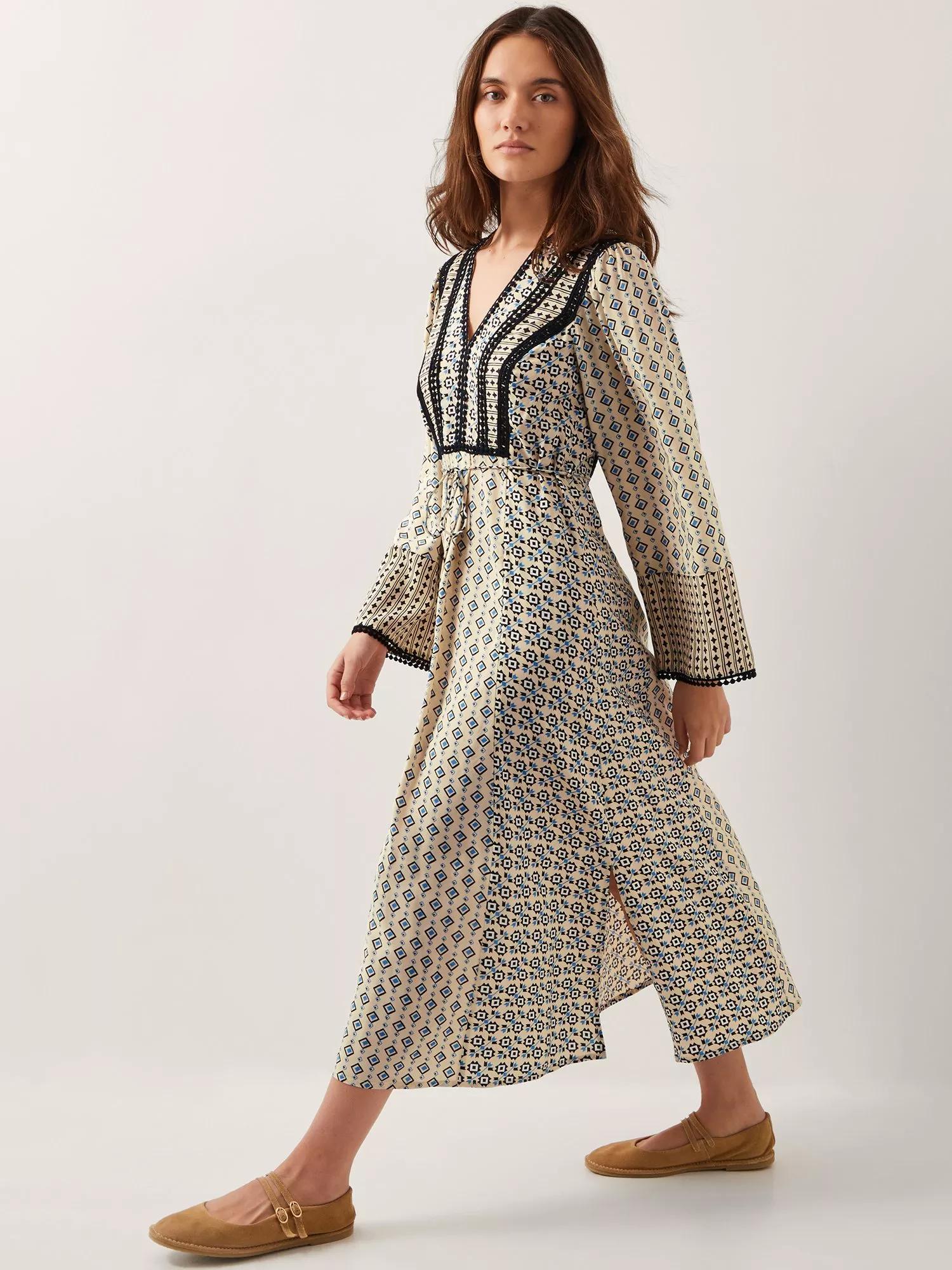 Monsoon Jemmie Print Long Sleeve Midi Dress | endource