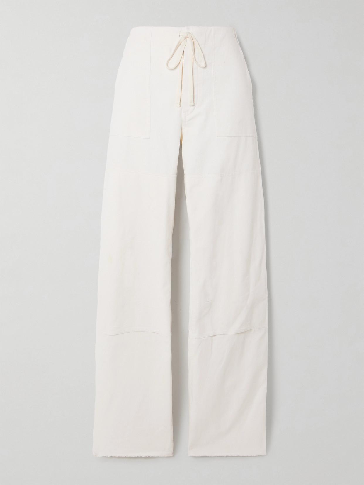 RE/DONE Paneled Denim Wide-Leg Pants in Ecru | Endource