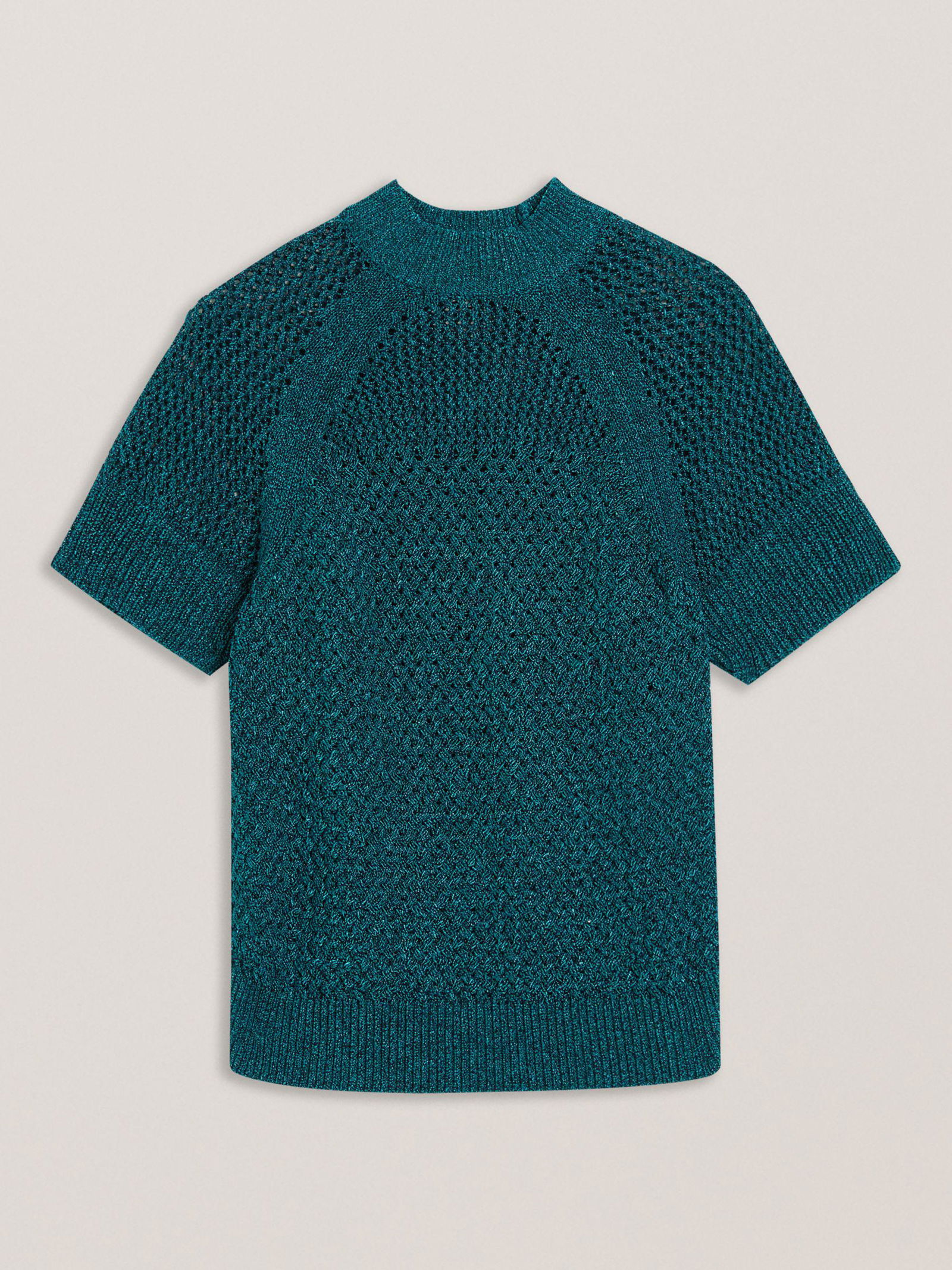 TED BAKER Matildr Easy Fit Basket Stitch Top in Green | Endource