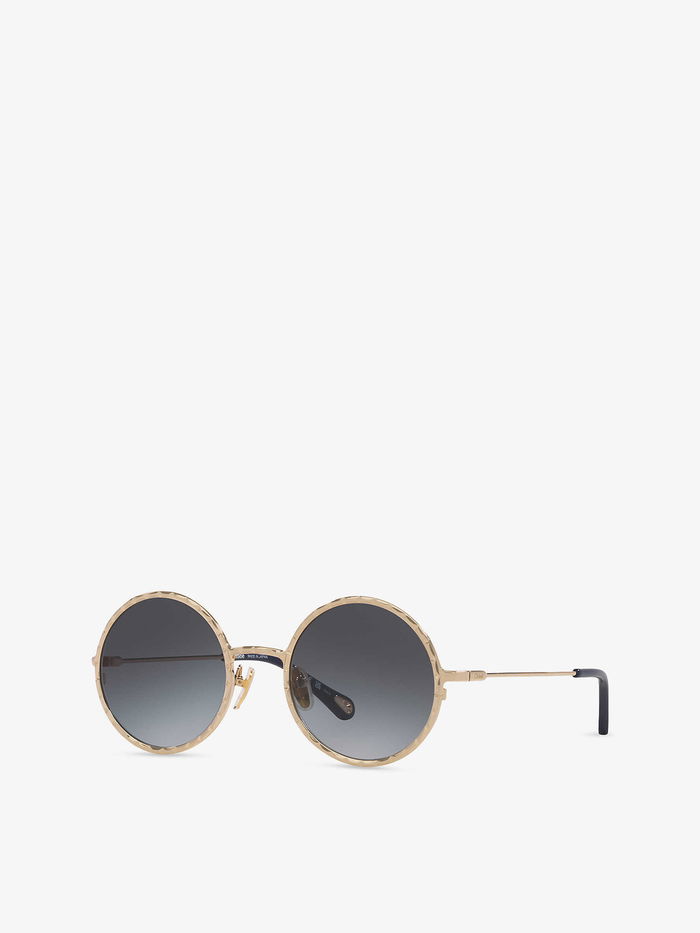 CHLOÉ CH0230S Round-Frame Metal Sunglasses | endource