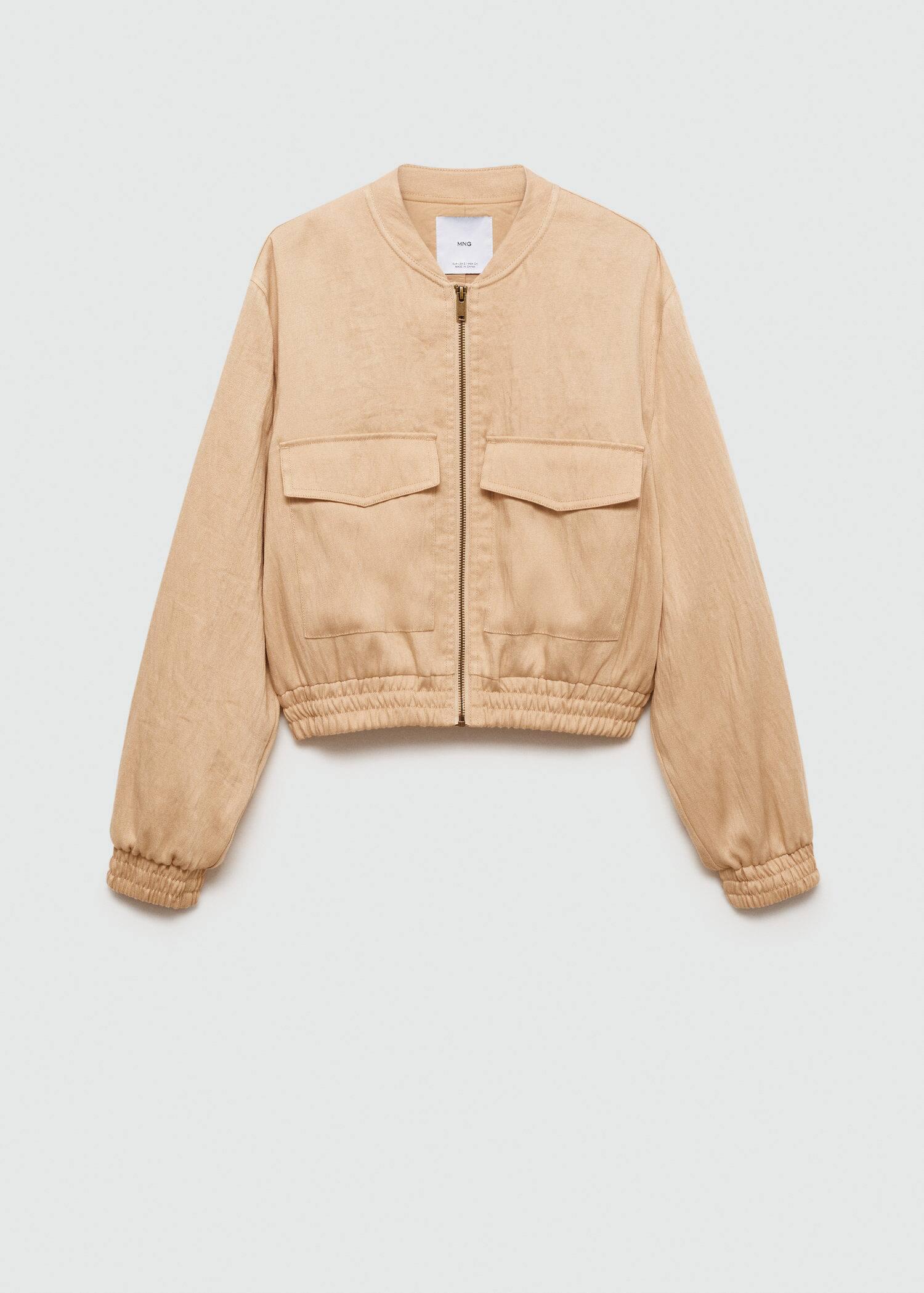 MANGO Bomber Jacket in Beige | Endource