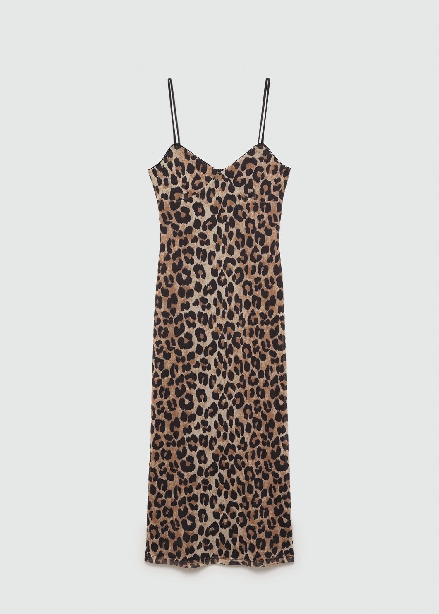 MANGO Leopard Midi Dress in Medium Brown | Endource