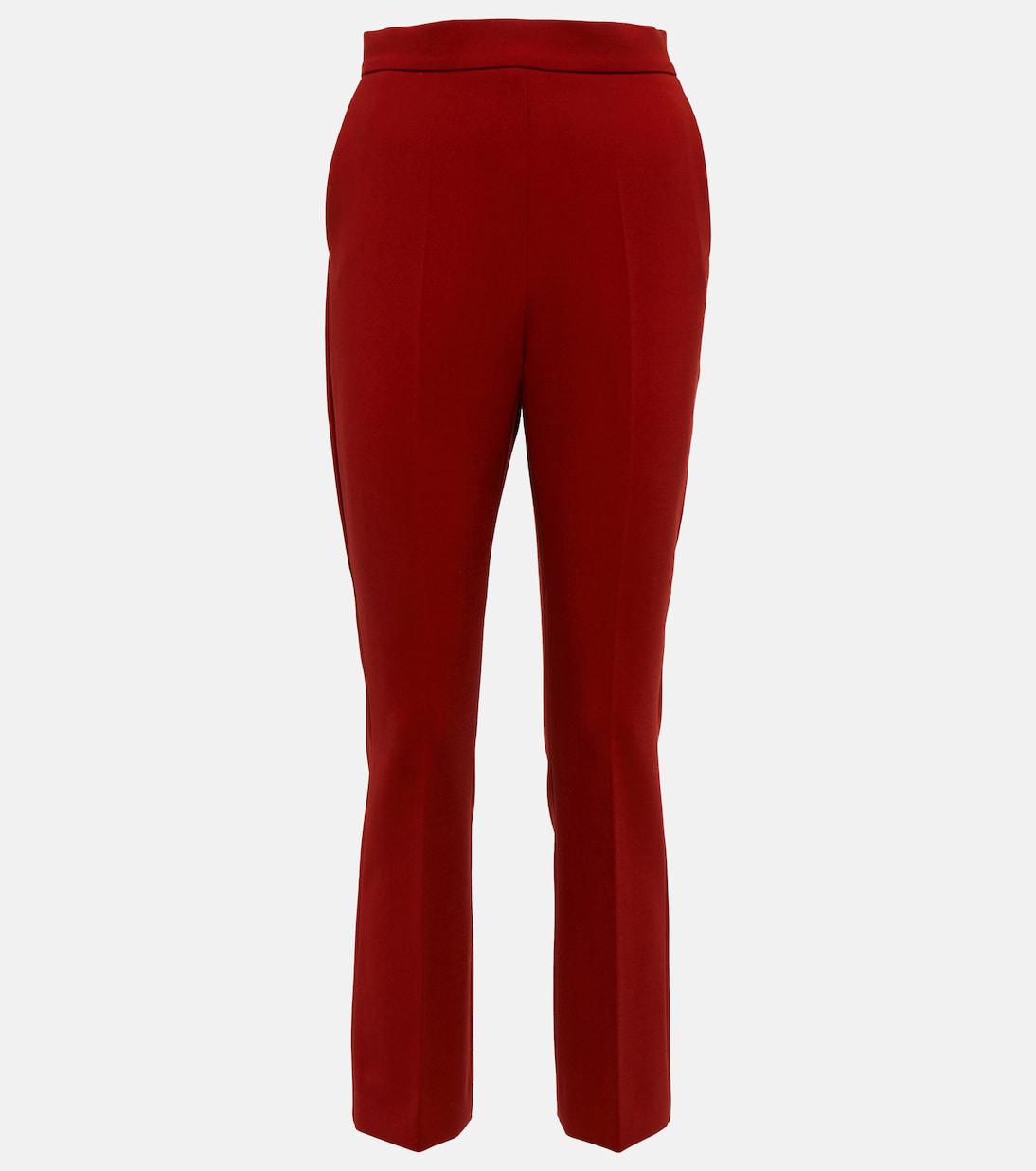 Max Mara Nepeta Wool Crêpe Pants in Red | Endource