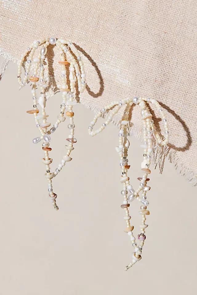 FREE PEOPLE Say You Love Me Bow Dangle Earrings in Shell Pearl | Endource