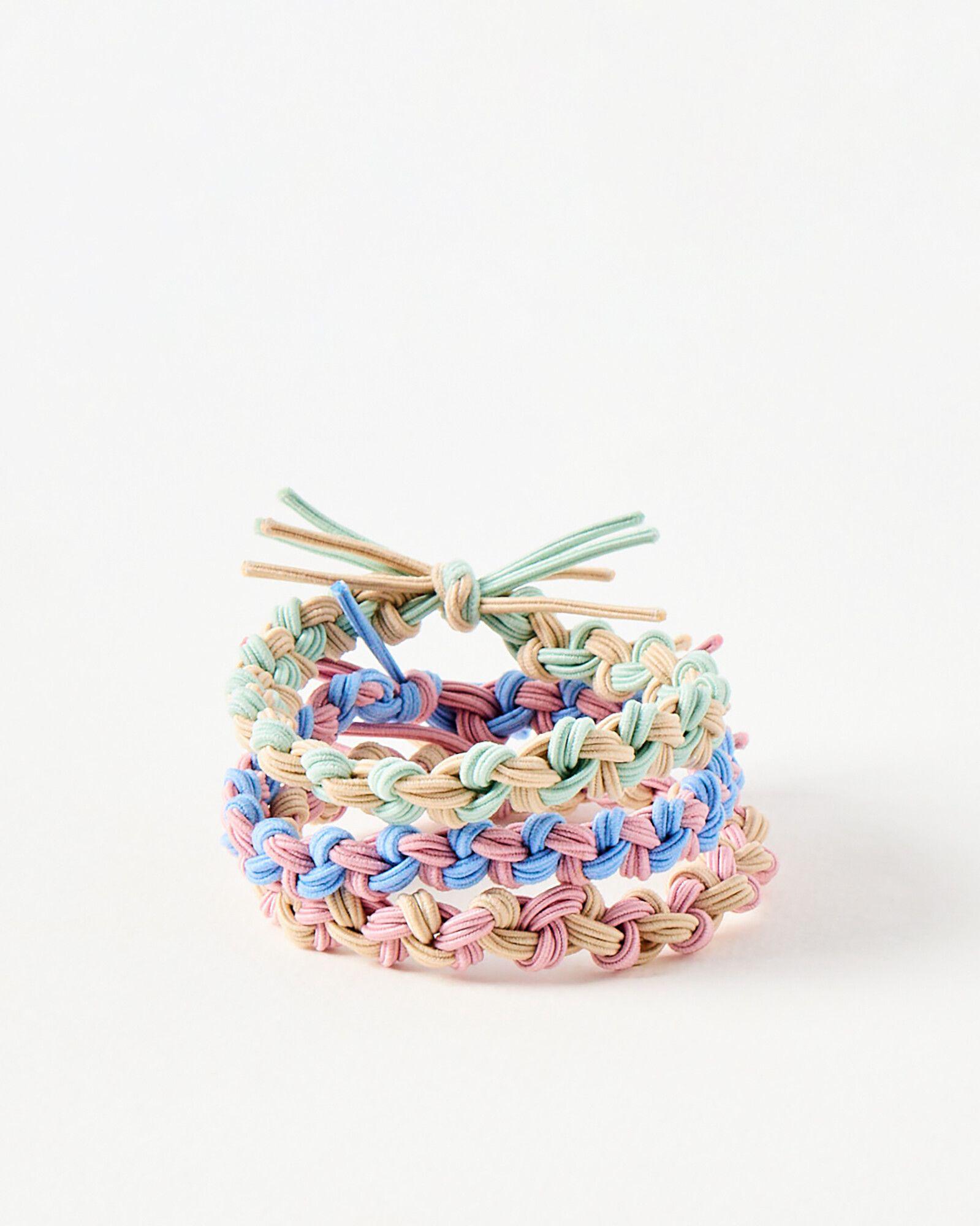 OLIVER BONAS Cora Plait & Knot Elastics Hair Bands, Set of Three in ...