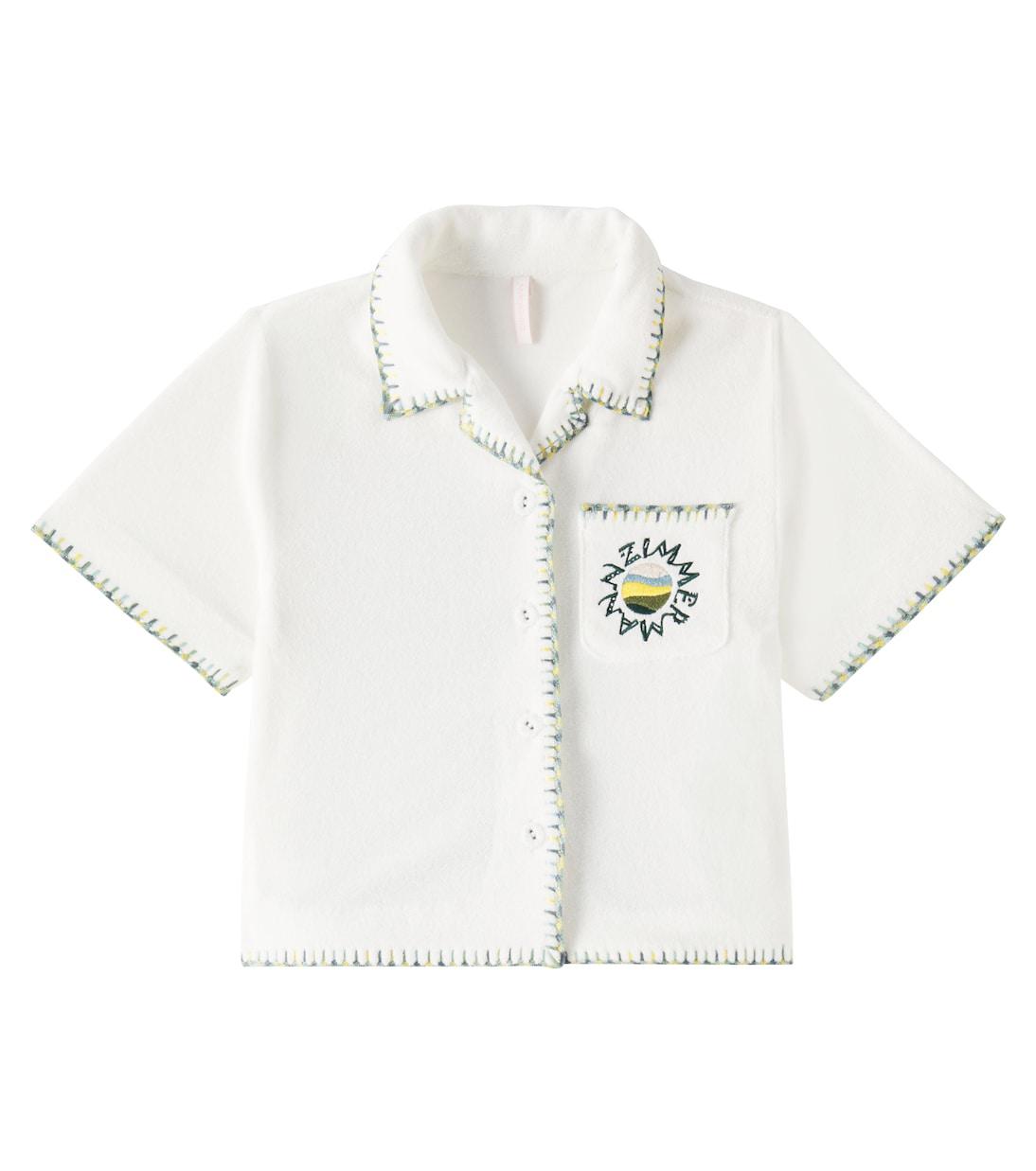 ZIMMERMANN Tallow Cotton-Blend Terry Top in White | endource