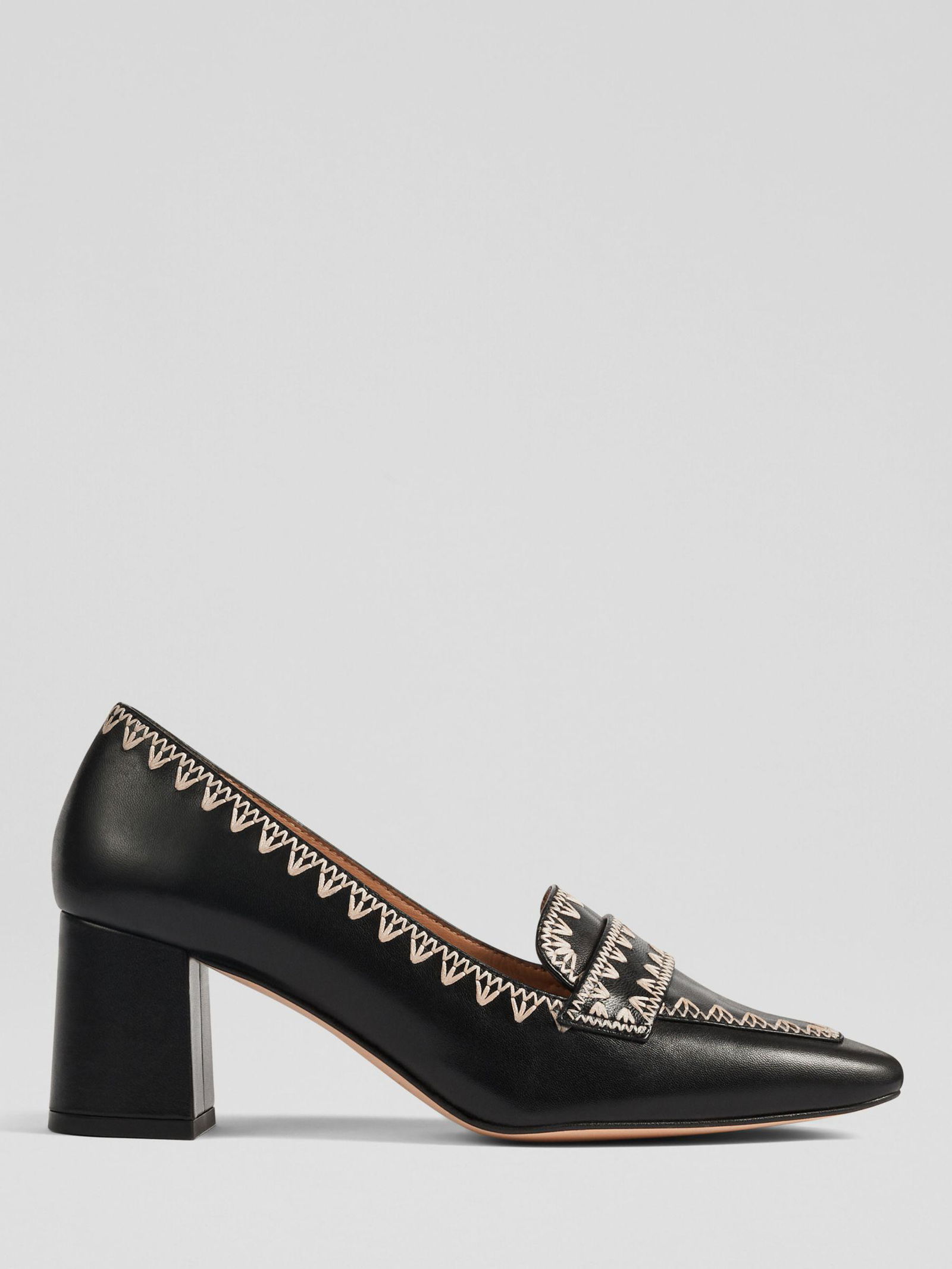 L.K. BENNETT Holden Stitching Detail Court Shoes in Black | endource