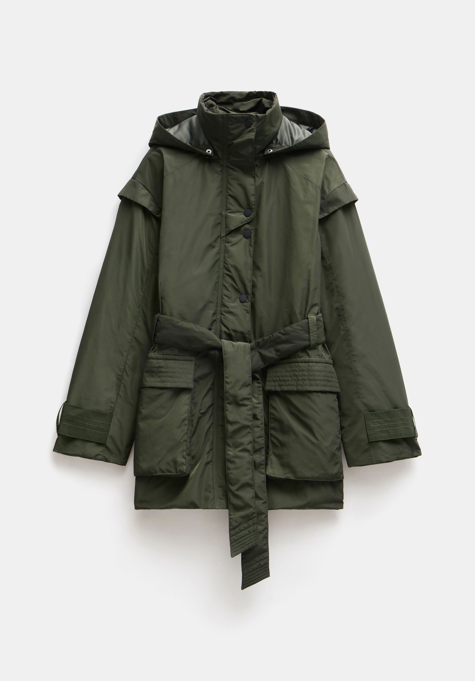 HUSH Caden Utility Jacket in Dark Khaki Green | endource