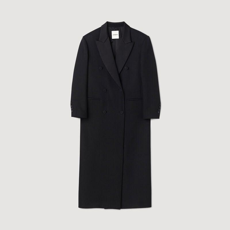 SANDRO Long Coat in Black | endource