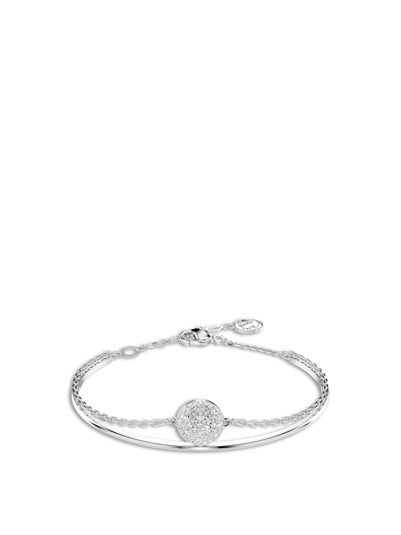 SWAROVSKI Meteora Soft Bangle in Rhodium/Shiny Crystal | Endource
