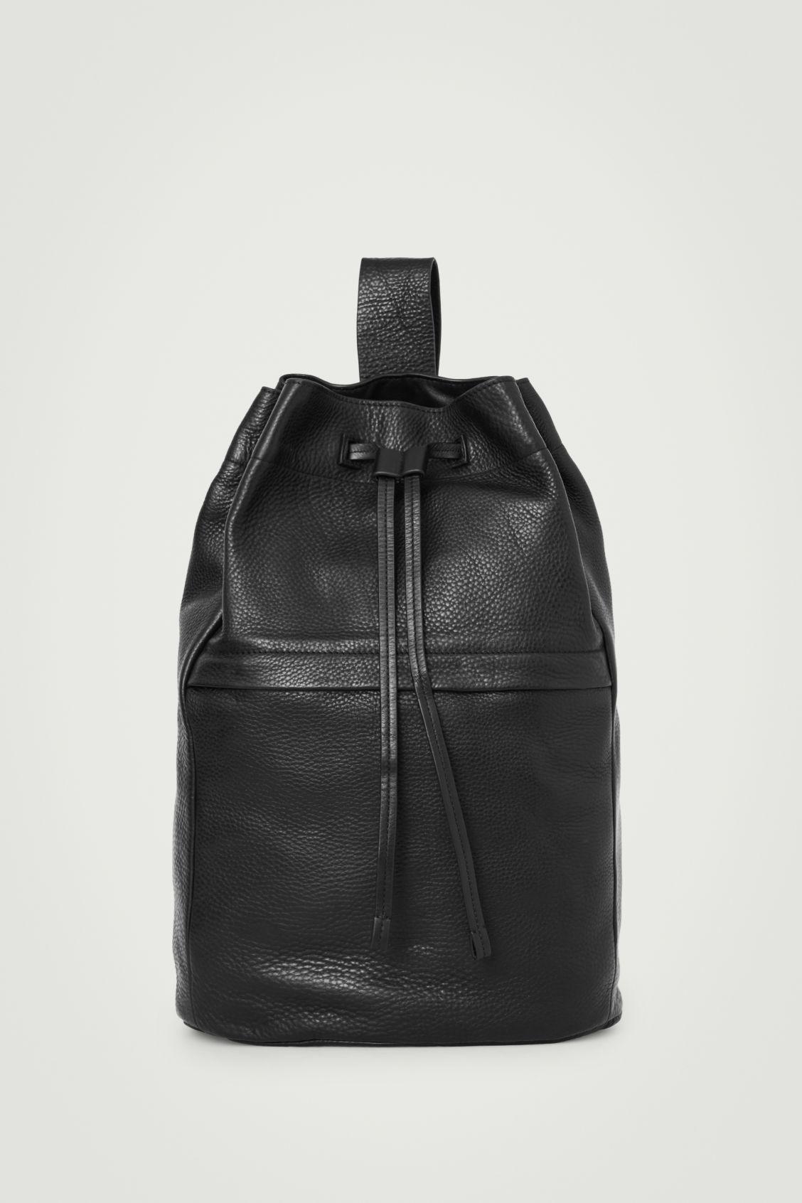 COS Drawstring Duffle Leather Bag | endource