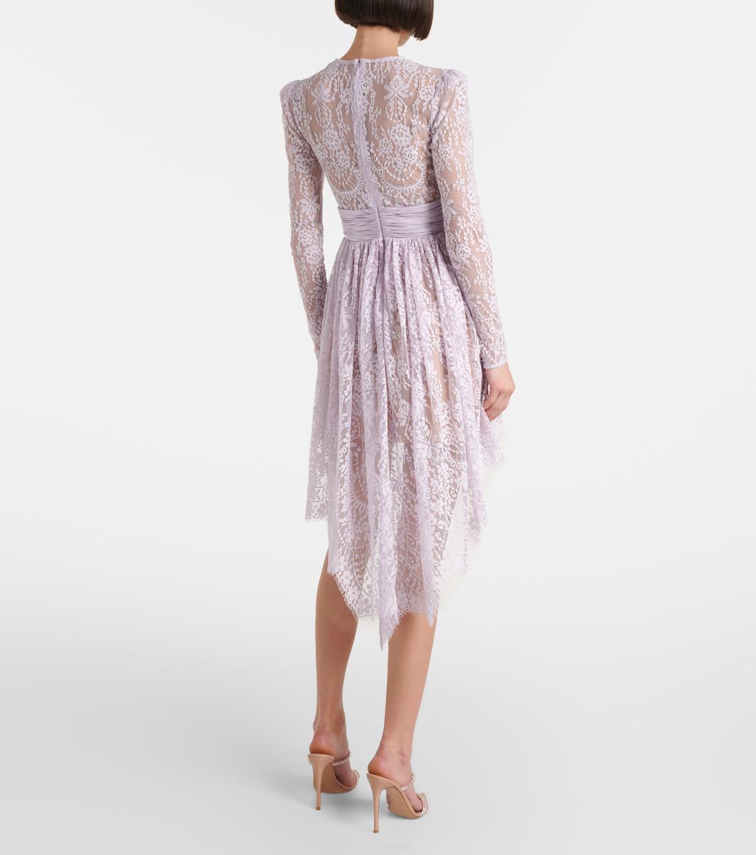 SELF-PORTRAIT Sheer Lace And Satin Minidress | endource