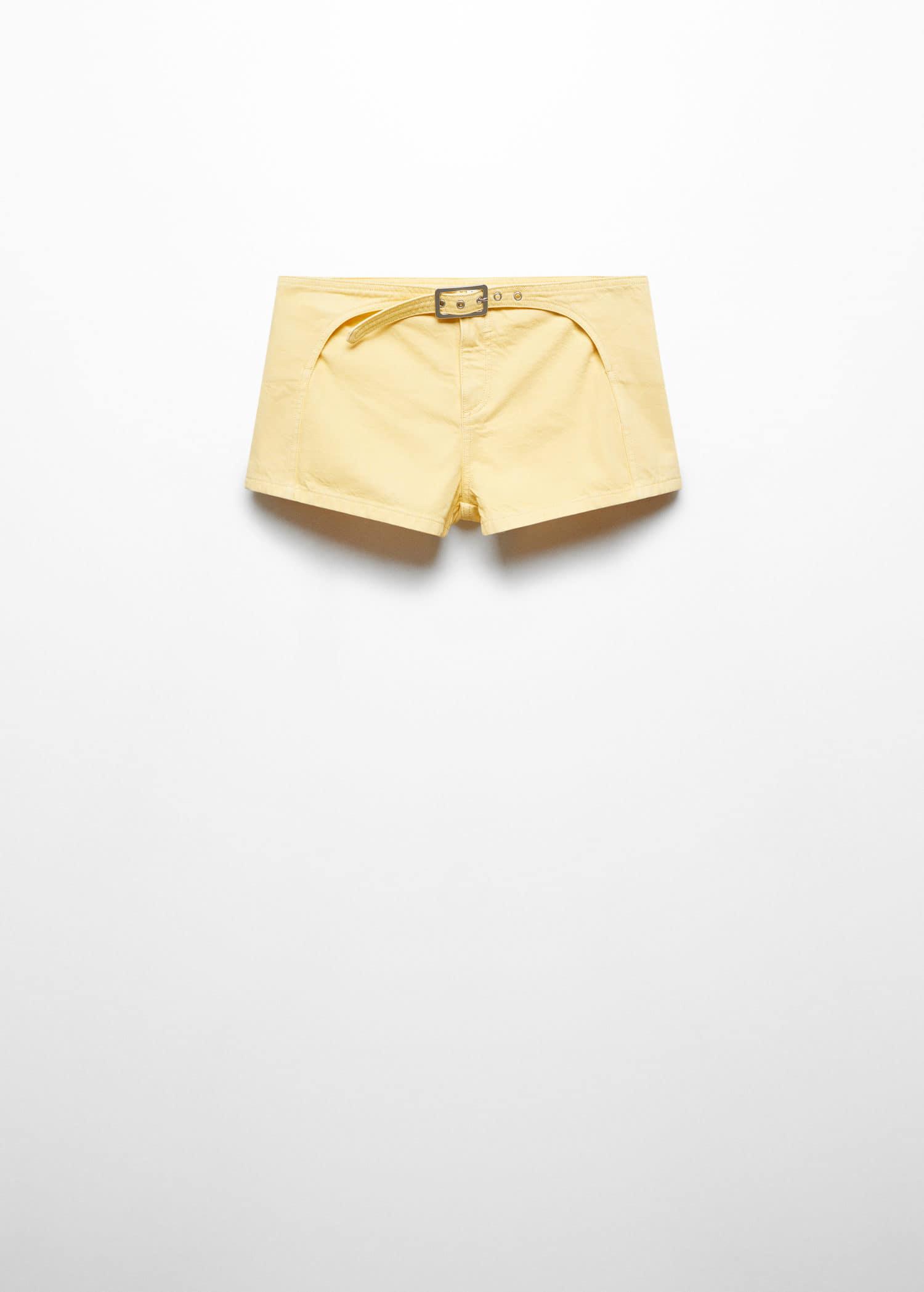 MANGO Denim Shorts With Belt | endource