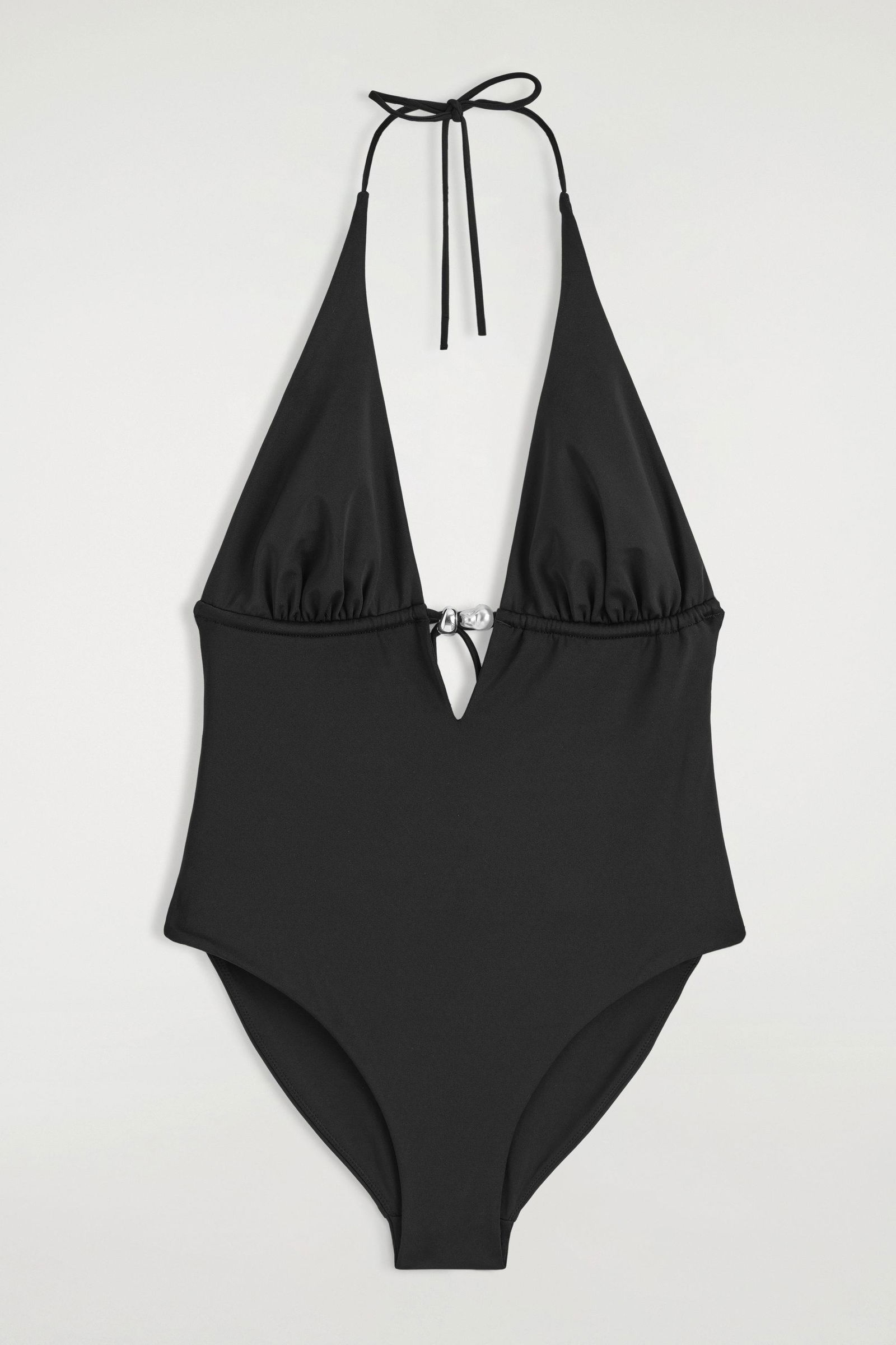 COS Embellished Plunge-Neck Swimsuit in BLACK | endource