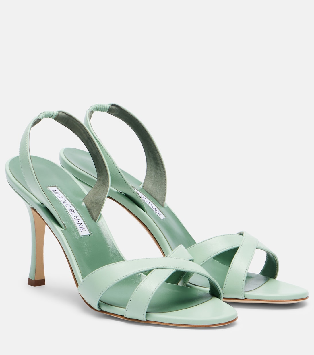 Manolo Blahnik Callasli Leather Slingback Sandals | endource