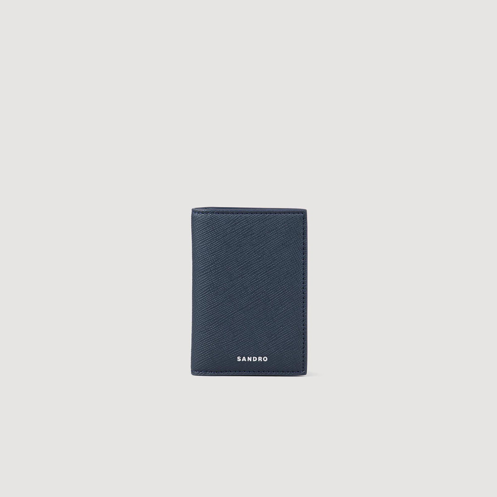 SANDRO Leather Wallet in Midnight Blue | endource