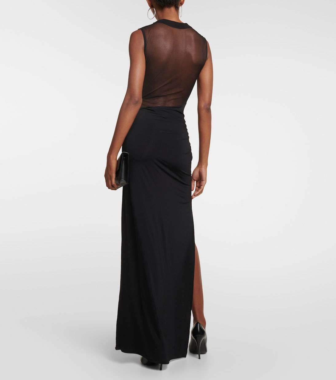 Nensi Dojaka Mesh And Jersey Maxi Dress | endource