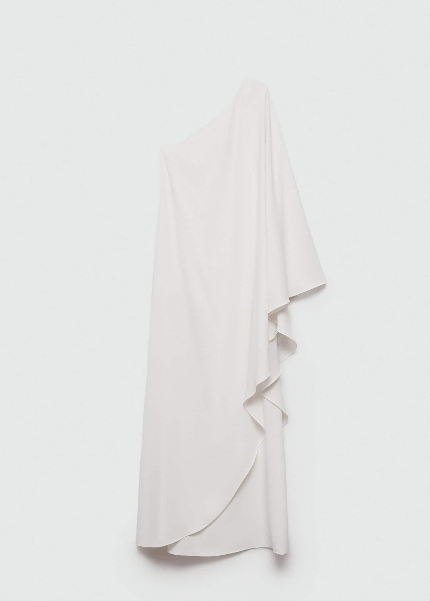MANGO Asymmetrical Cape Dress in White | Endource