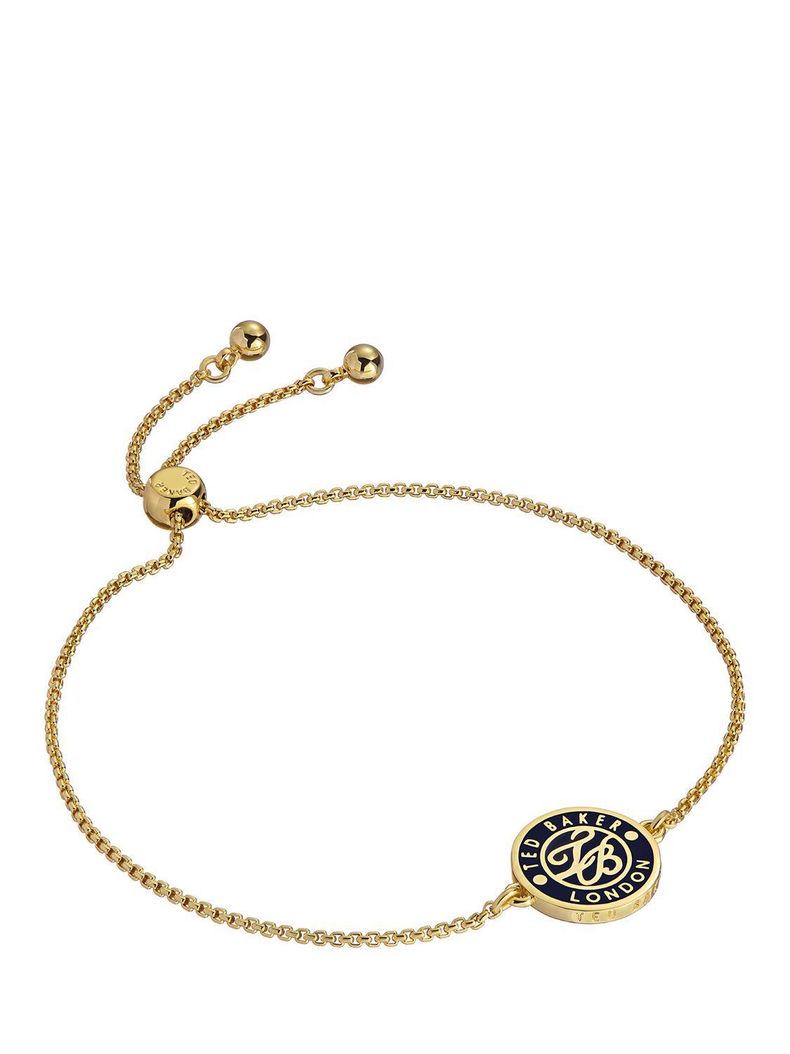 TED BAKER Monella Monogram Button Slider Bracelet in Gold | Endource