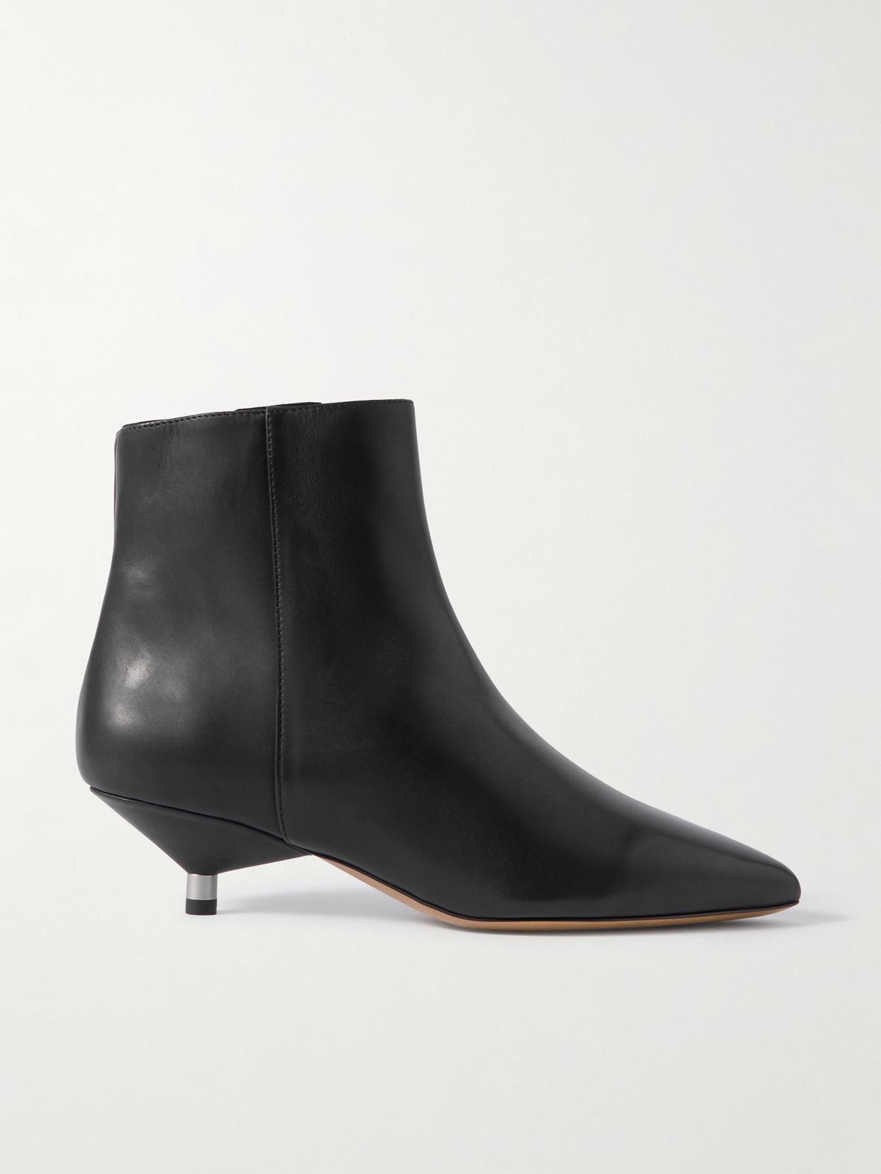 ISABEL MARANT Eana Leather Ankle Boots in Black | Endource