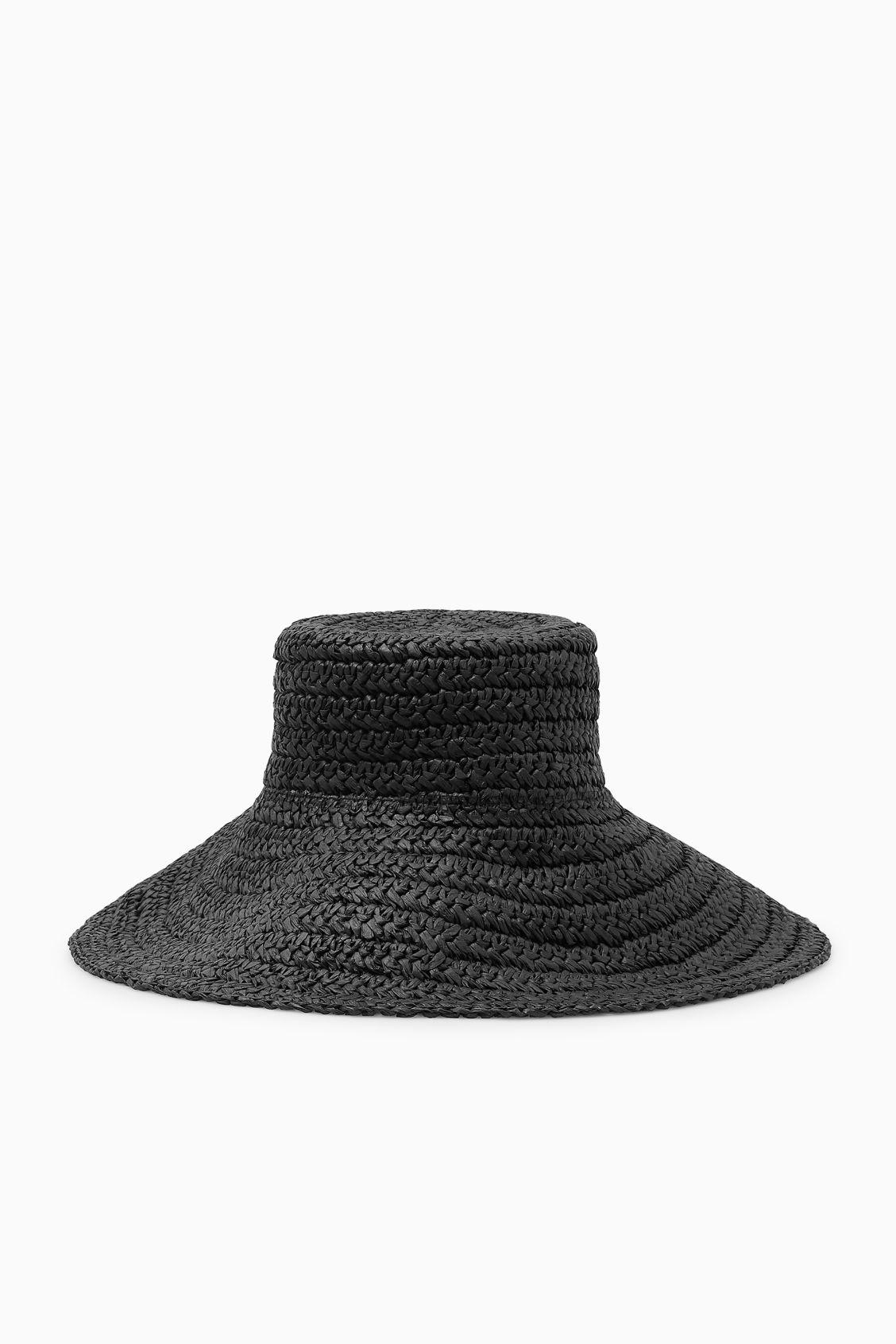 COS Woven Straw Hat in BLACK | Endource