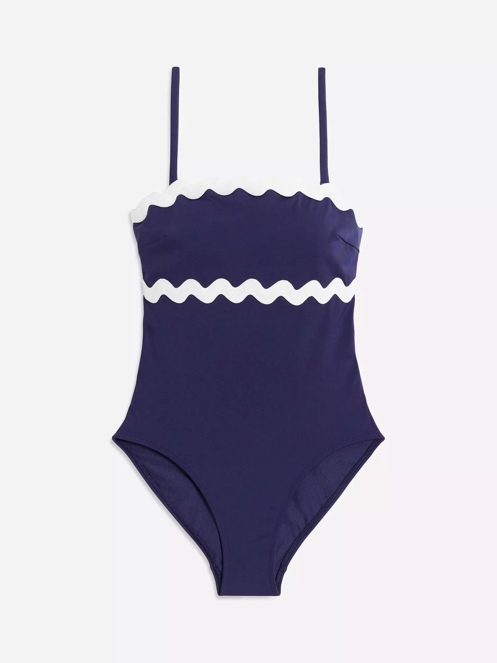 BODEN Giant Rik Rak Swimsuit in Navy/Ivory | endource
