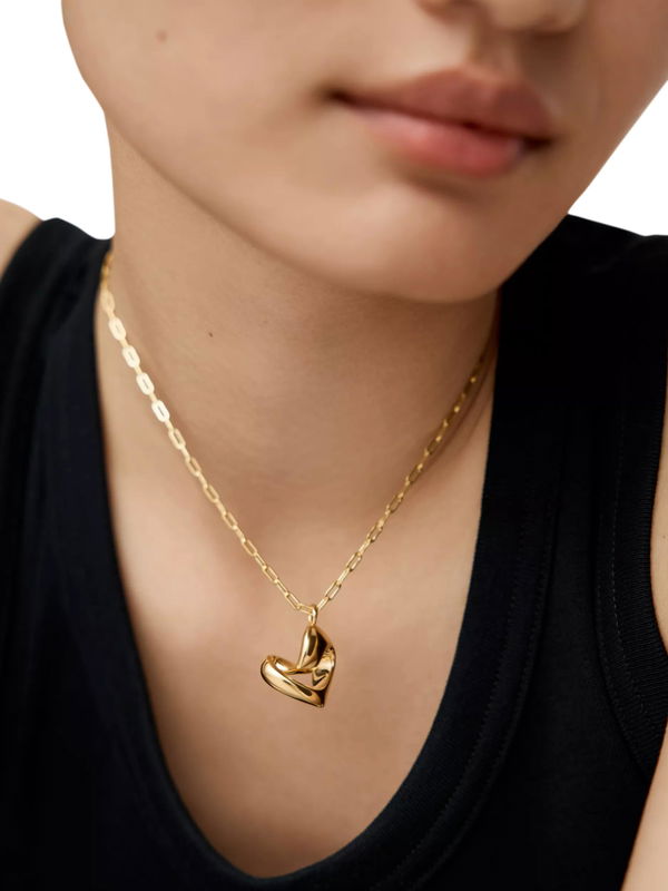 MONICA VINADER Infinity Heart Pendant Necklace, Gold | endource