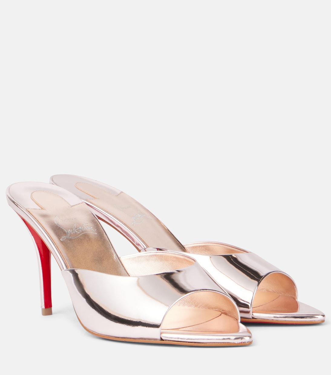 CHRISTIAN LOUBOUTIN Miss Z 80 Leather Mules in Pink | endource