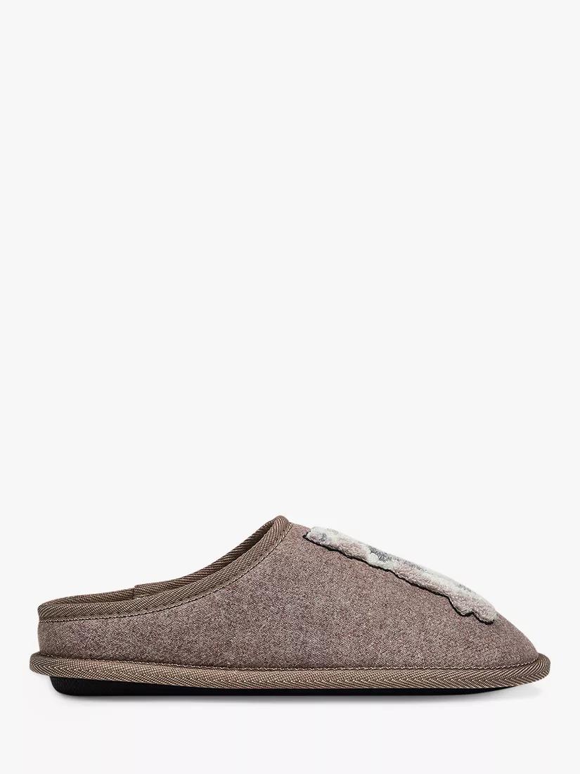 RADLEY Embroidered Mule Slippers in Taupe | endource